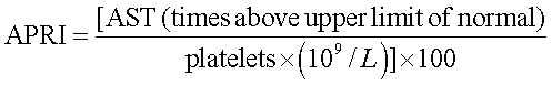Aspartate aminotransferase-to-platelet ratio index (APRI) for the non ...