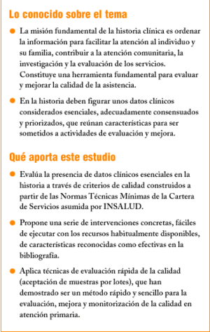 Datos clínicos esenciales de la historia clínica de atención primaria ...