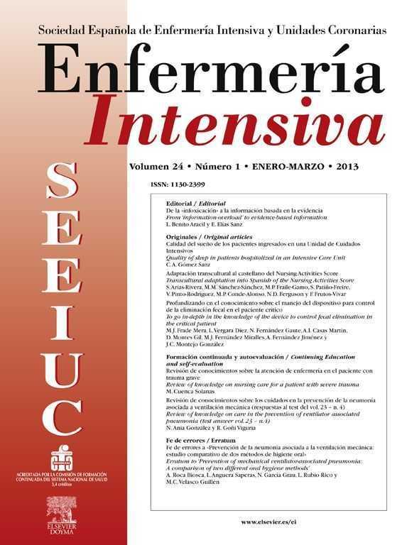 Enfermería Intensiva | Enfermería Intensiva